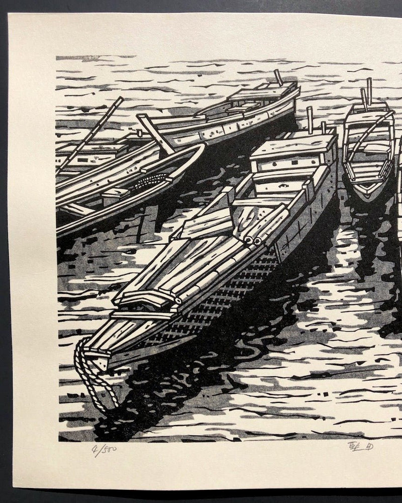 - Katata (Fishing Boats at Katata) - Katsuyuki Nishijima - SAKURA FINE ART